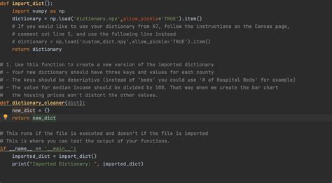 Solved Def Import Dict Import Numpy As Np Dictionary Chegg