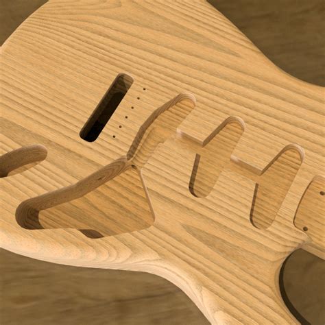 Cnc Stl Files Electric Guitar Body Similar To A Strat Etsy