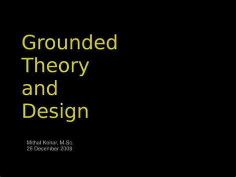 Grounded Theory And Design Pdf