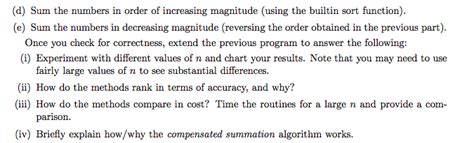 Solved Prepare A Matlab Octave Script That Sums N Random