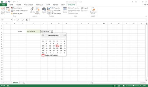 Add A Date Picker Control To Excel The Free Way