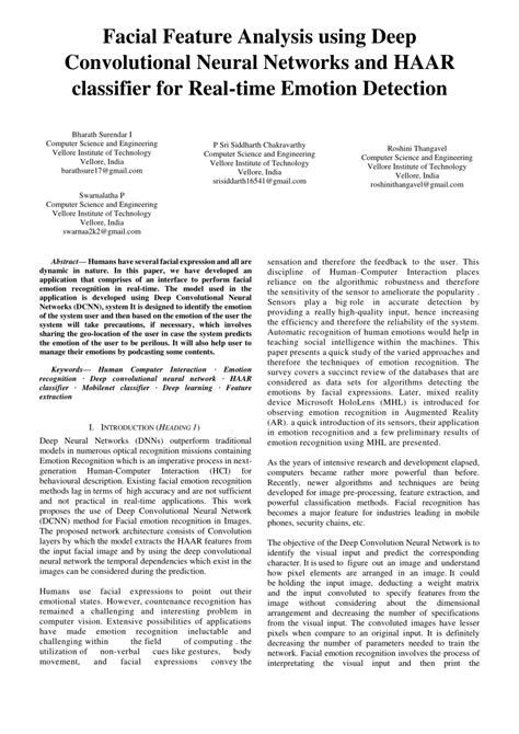 pdf facial feature analysis using deep convolutional neural networks