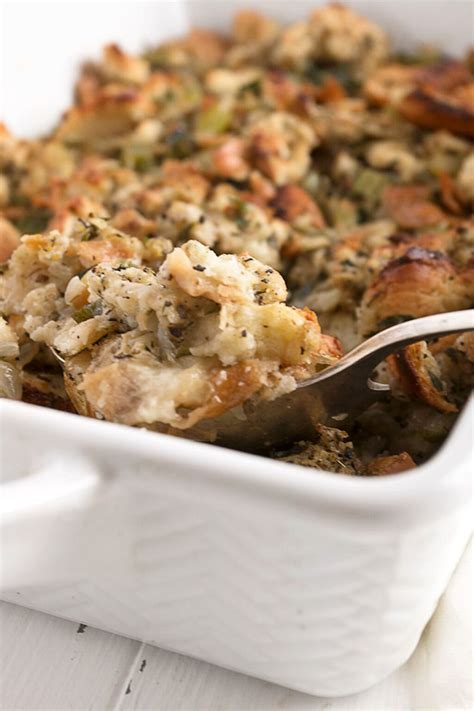 Classic Bread Stuffing With Oven Baked Option Seasons And Suppers