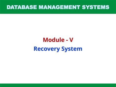 dbms unit 5 5 recovery system pptx it is ppt ppt