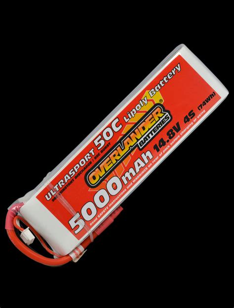 Overlander 5000mah 148v 4s 50c Ultrasport Lipo Battery No Connector 2632