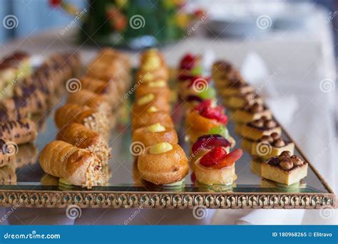 Assorted Mini Dessert On Platter Stock Image Image Of Fruits Final