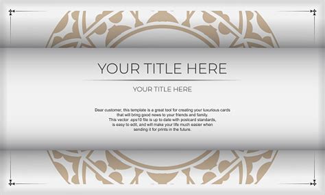 그리스 장식과 엽서 인쇄 디자인을위한 템플릿 빈티지 장식품과 로고를 위한 장소가 있는 화이트 백그라운드 라벨에 대한 스톡 벡터