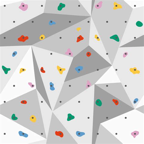 Climbing Wall Seamless Pattern Colorful Holds For Rock Climbing On A