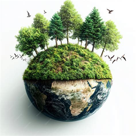 A Globe Featuring Trees And An Ecosystem Above It Highlighting
