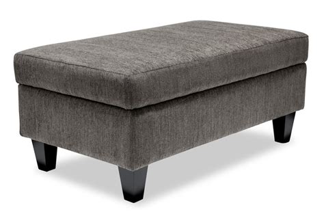 Made In Canada Nofia 44 Chenille Fabric Storage Ottoman With Wood