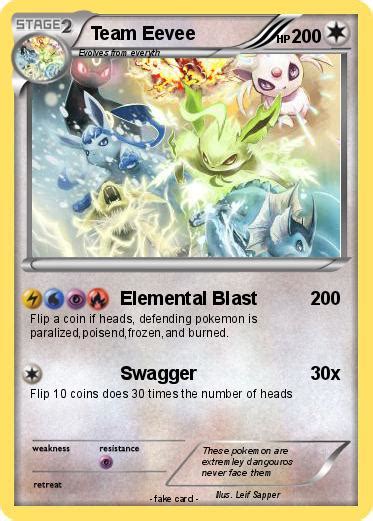 Pokémon Team Eevee 5 5 Elemental Blast My Pokemon Card