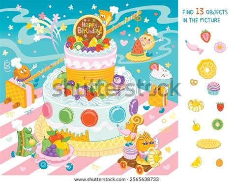 Find 13 Objects Picture Hidden Object Stock Vector Royalty Free