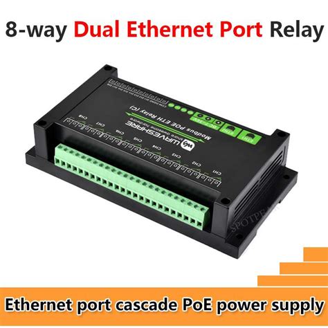 Industrial Modbus Rtu Dual Ethernet Rj45 To 8ch Poe Eth Relay C Poe