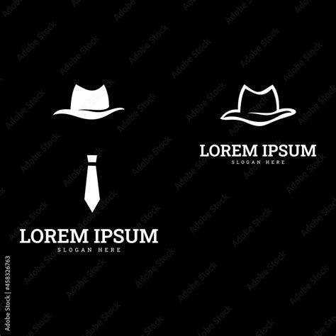 Black Hat Man Logo Vector Illustration Spy Detective Logo Design