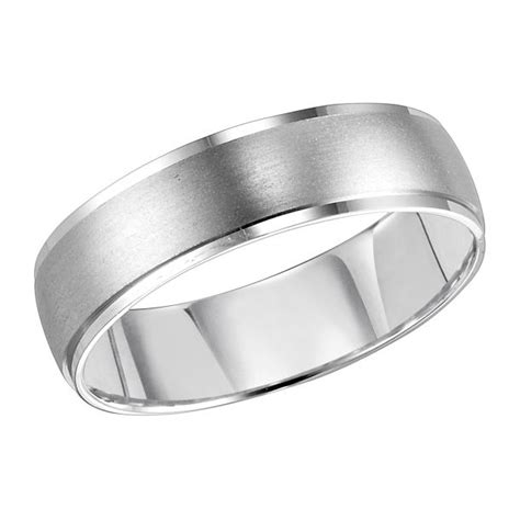 Platinum 6mm Brushed Finish Low Dome Comfort Fit Wedding Band Mens