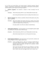 LOGIC REVIEW INDUCTIVE DEDUCTIVE ARGUMENTS Docx As You Review Note Among Others Such Concepts