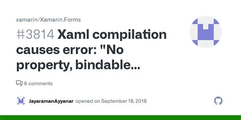 Xaml Compilation Causes Error No Property Bindable Property Or