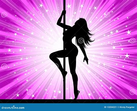 Pole Dancer Woman Silhouette Cartoon Vector 136771805