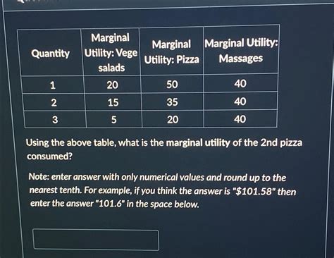 Solved \table[[Quantity,\table[[Marginal],[Utility: | Chegg.com