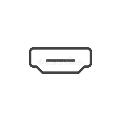 Hdmi Port Icon Thin Outline Art Symbol Stock Vector Illustration Of