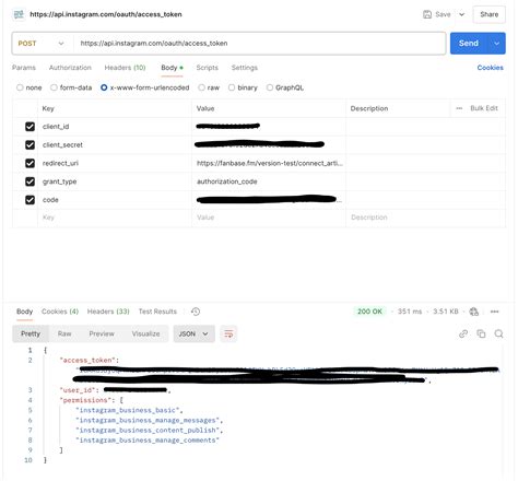 Instagram Oauth Api Works Great In Postman But The Api Connector Gives