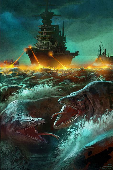 Mosasaur Attack Timeless Fantasy Monster Art Mosasaur Art Giant