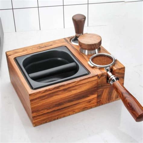 Promo Mojae Wooden Coffee Filter Tamper Holder Stand Knock Box Set