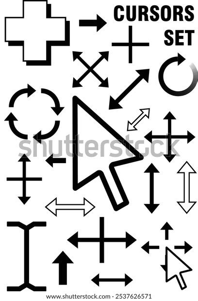 ms excel cursor set using projects stock vector royalty free