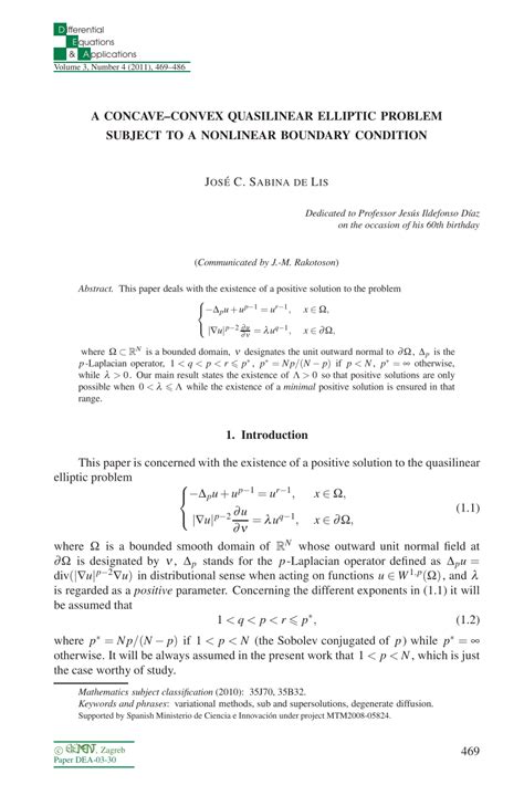 Pdf A Concave Convex Quasilinear Elliptic Problem Subject To A Nonlinear Boundary Condition