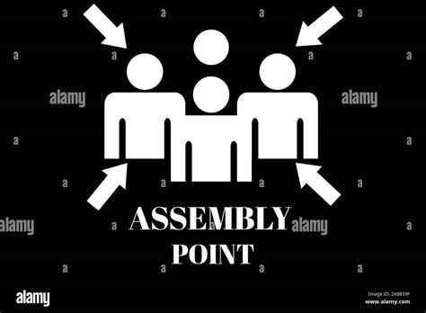 A Fire Assembly Point Signage Illustration Design Emergency Evacuation Sign Gathering Sticker