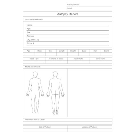 Blank Autopsy Report Template Professional Templates Professional