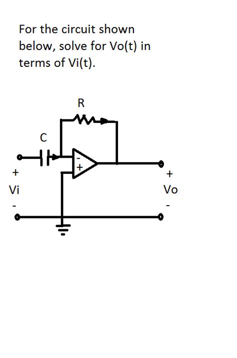 solved for the circuit shown below solve for vo t in terms