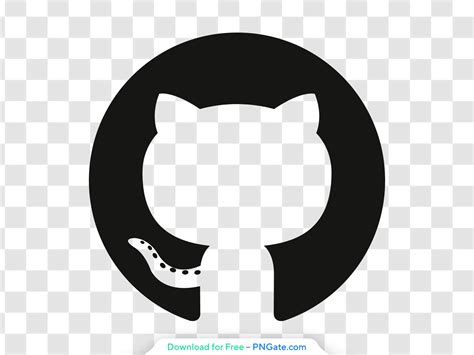Github Cat Logo Black Silhouette Free Png Pngate