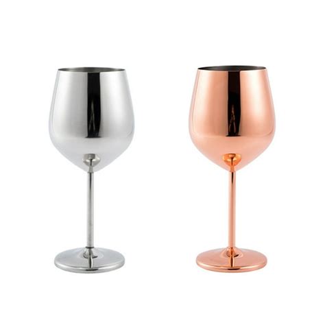 500ml Stainless Steel Red Wine Glass Goblets Juice Drink Goblet Party