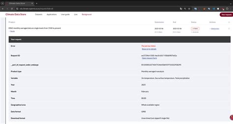 Single Level Monthly Data Request Error For February 2025 C3s Datasets And Usage Forum