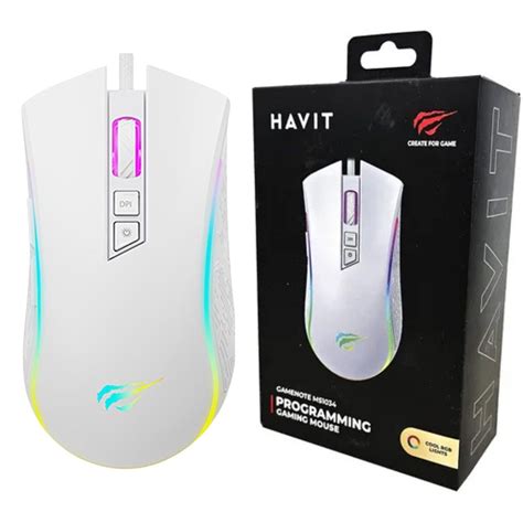 Havit Ms1034 Usb Rgb Gaming Mouse Programable 4800dpi White