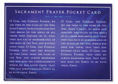 Lds Sacrament Prayer Card Writing A Sacrament Talk Suzette Jamy