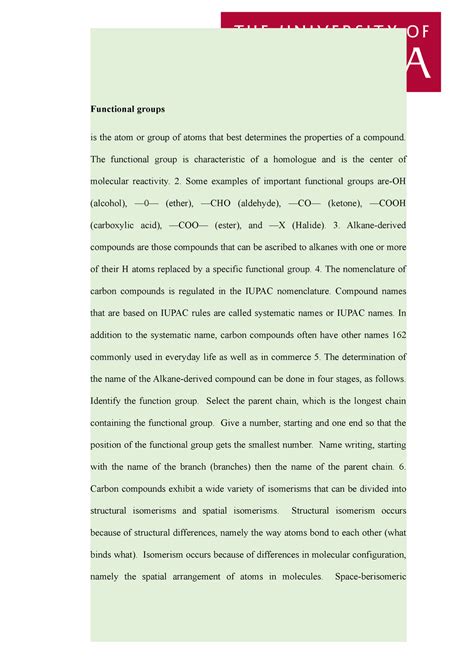 Documents Chemistry Functional Groups Functional Groups Is The Atom