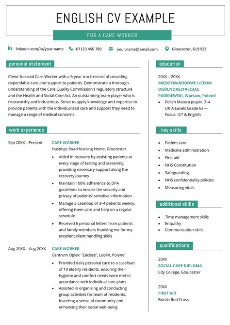 English Cv Examples [ Writing Tips]