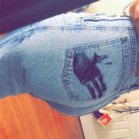 Vintage High Waist Zena Jeans With Butt Handprint Depop