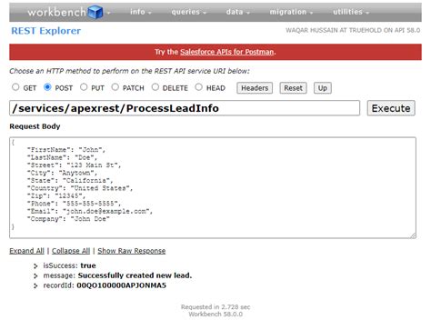an example of salesforce integration using apex webservice webhook to