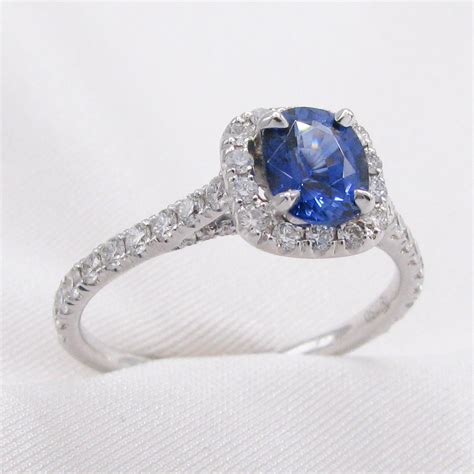 18kt White Gold Sapphire And Diamond Ring Chas S Rivchun And Sons