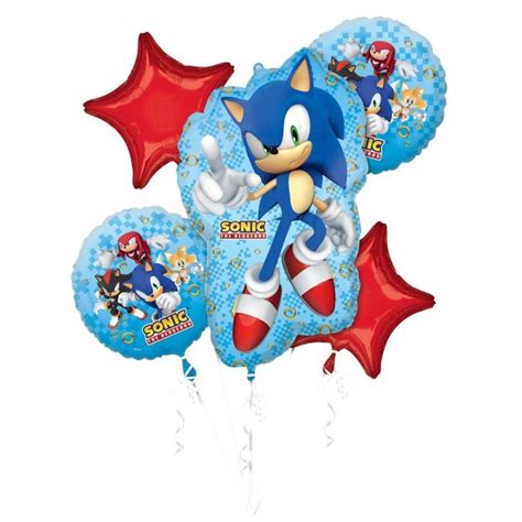 Sonic The Hedgehog Foil Balloon Bouquet Pack Of 5 Foils Peci