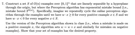 Solved Construct A Set S Of O N Examples Over N Chegg Com