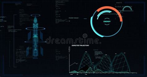 Image Of Scope Scanning And Data Processing Over Black Background Stock