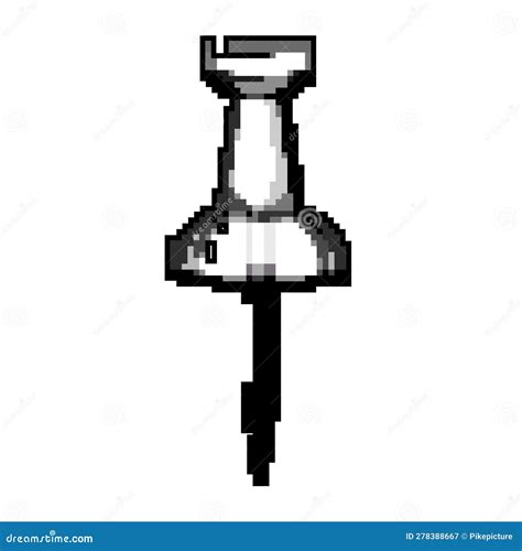 Tack Push Pin Game Pixel Art Vector Illustration Stock Vector