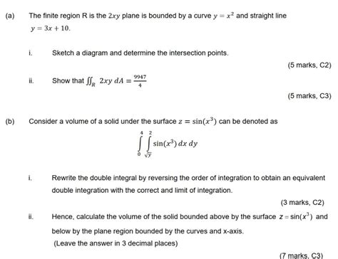 solved a the finite region r is the 2xy plane is bounded