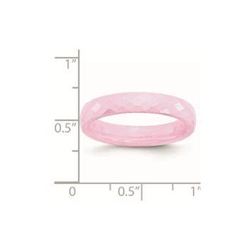 Cerâmica Rosa 4mm Facetada Faixa Polida Chisel Anel Magazine Luiza