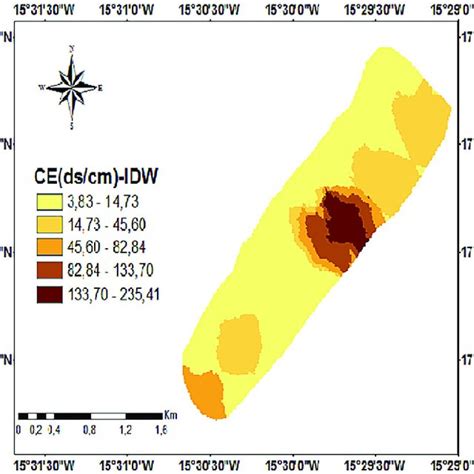Ec Interpolation Map Of Idw Download Scientific Diagram