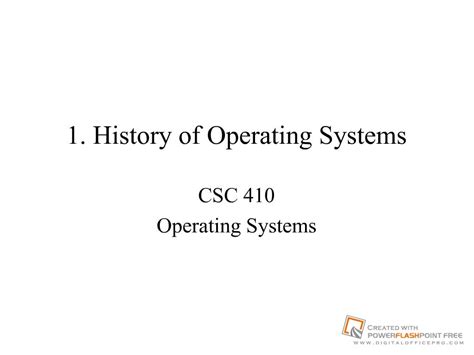 PPT History Of Operating Systems PowerPoint Presentation Free Download ID